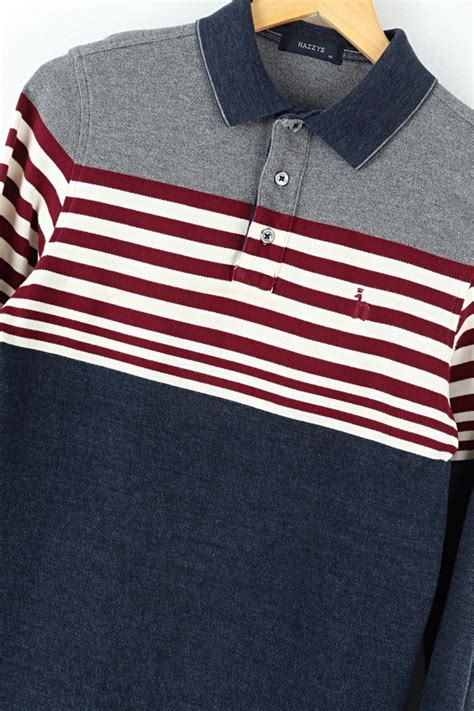 M 헤지스 카라 긴팔티셔츠 스트라이프 면 한정 세컨웨어 헬로마켓