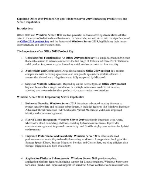 Ppt Exploring Office 2019 Product Key And Windows Server 2019 Enhancing Productivit
