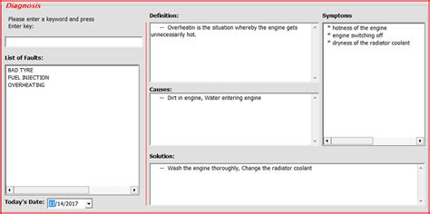 expert system for automobile fault detection and diagnosis
