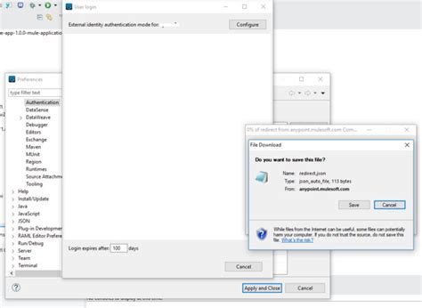Getting Redirectjson Download Pop Up While Trying To Log In To