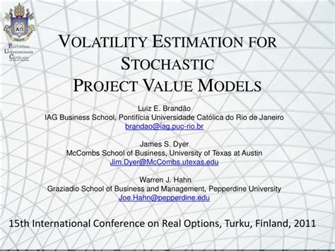Ppt Volatility Estimation For Stochastic Project Value Models Powerpoint Presentation Id 3370767