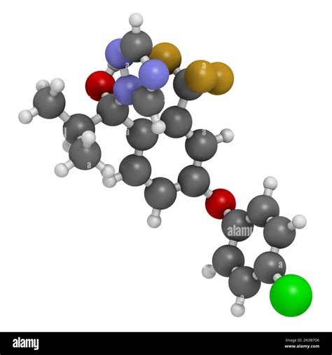 Ipfentrifluconazole Fungicide Molecule 3d Rendering Atoms Are Represented As Spheres With