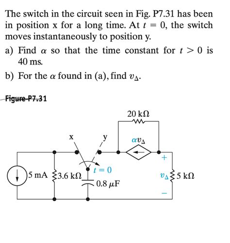 Solved The Switch In The Circuit Seen In Fig P7 31 Has Been