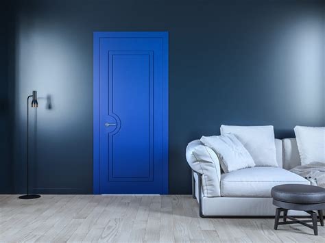 Синие межкомнатные двери в интерьере - 28 фото