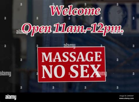 Massage No Sex Sign Outside Of A Parlour In Phuket Thailand Stock