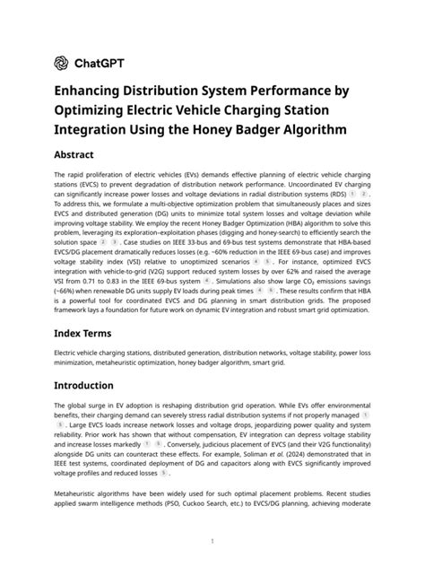 Enhancing Distribution System Performance By Optimizing Electric Vehicle Charging Station