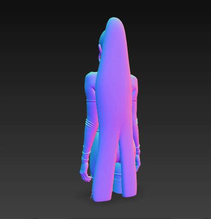 👙 Long Haired Seductress Erotic Fantasy 3d Model Stl Fbx Glb・ 3d
