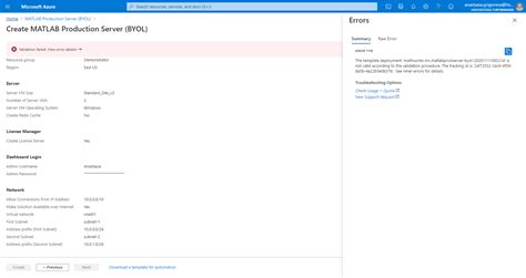 Error In Creating Of A Matlab Production Server Microsoft Qanda