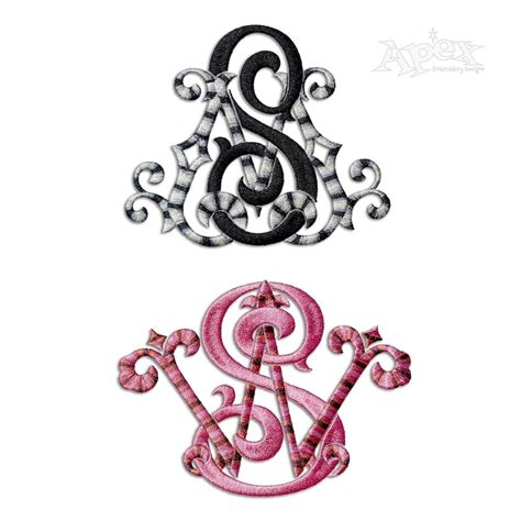 Custom 2 Letter Interlocking Monogram Font Embroidery Digitizing