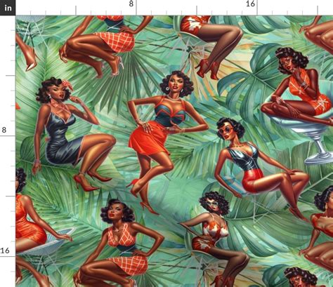 Melanin Pinup Girls Ethnic Fabric Spoonflower