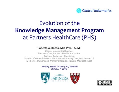 Ppt Evolution Of The Knowledge Management Program At Partners