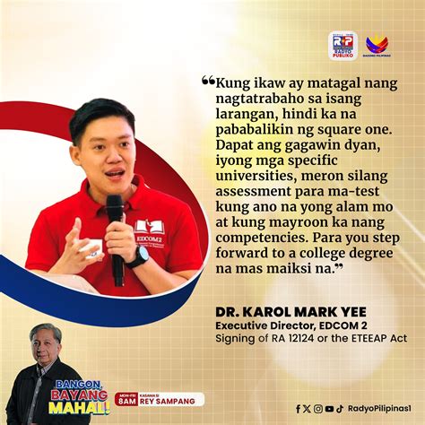 Radyo Sa Panayam Ng Programang Bangon Bayang Mahal Kay Edcom 2 Executive Director Dr Karol