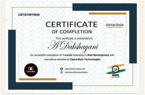 Dakshayani Yadav On Linkedin Cbtcip Webdevelopment Internship Cipherbyte