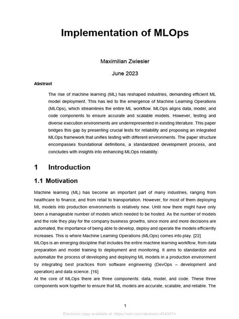 Implementation Of Mlops 1710672760 Pdf Machine Learning Software