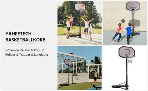 Yaheetech Basketballkorb 275 Bis 363 Meter Höhenverstellbar Mit Ständer Korbanlage Outdoor