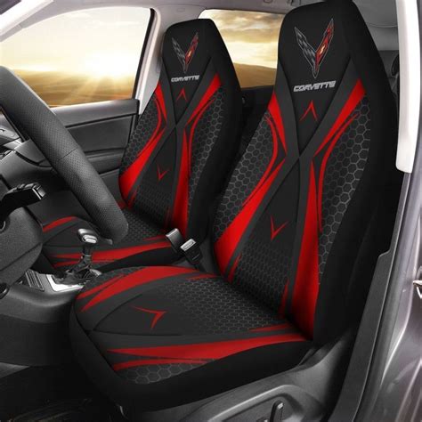 Chevrolet Corvette C8 Nct Ht Car Seat Cover Set Of 2 Ver 1 Red Car