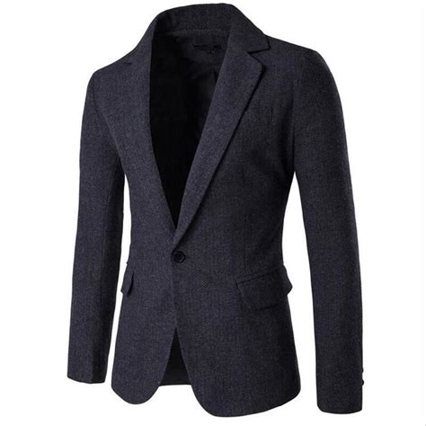 Autumn Mens Office Work Blazer Single Button Blaze Grandado