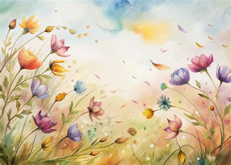 Premium Vector A Beautiful Wildflower Watercolor Background