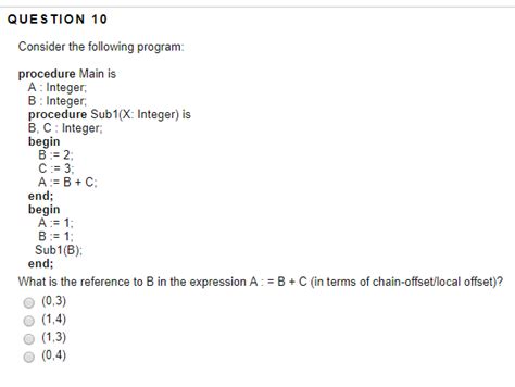 Solved Question 10 Consider The Following Program Procedure