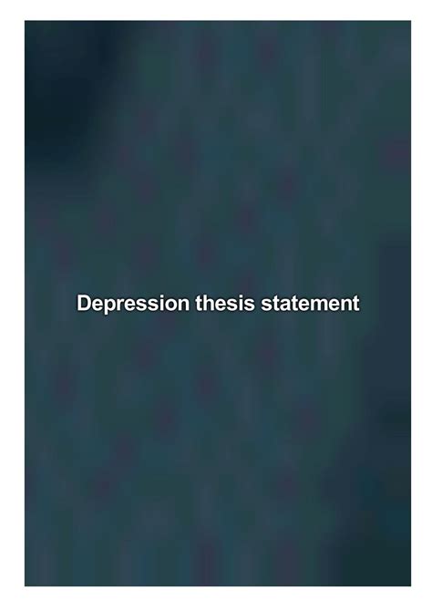 Thesis Writing Depression