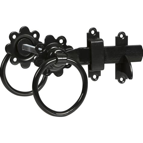 Gatemate Ring Gate Latch 150mm Epoxy Black Toolstation