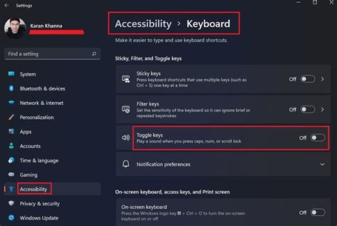 Windows 1110da Caps Lock Num Lock Scroll Lock Uyarısını Etkinleştirin