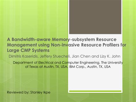 A Bandwidth Aware Memory Subsystem Resource Management