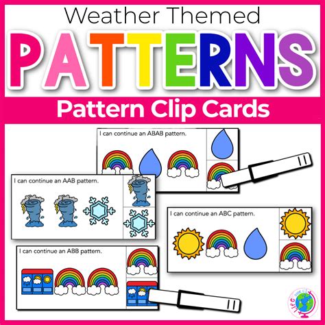 Pattern Clip Cards Weather Theme Life Over C S Club