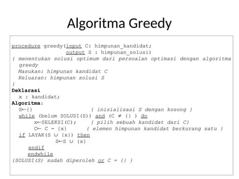 Algoritma Greedy Ppt Algoritma Kelas 11 Tik PPT
