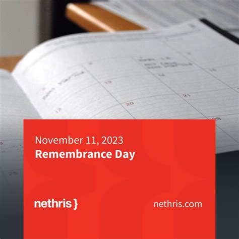 The Nethris Team Would Like To Inform You That For The Remembrance Day