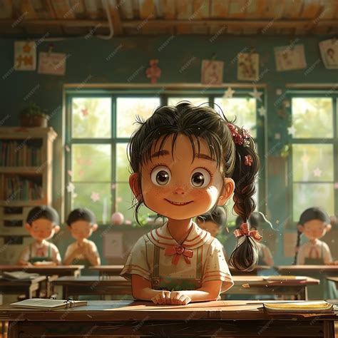 Cartoon Of A Harmonious Classroom With Students Premium Ai Generated