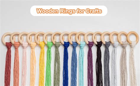 Patikil 50mm Natural Wooden Rings 30pcs Wood Ring Round