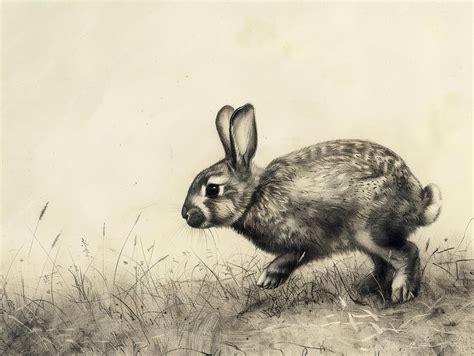 A Drawing Of A Rabbit With A Sad Face Premium Ai Generated Image
