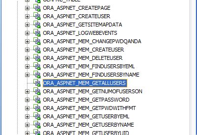 Oracle11g ORA ASPNET MEM GETALLUSERS Must Be Declared ASP NET MVC