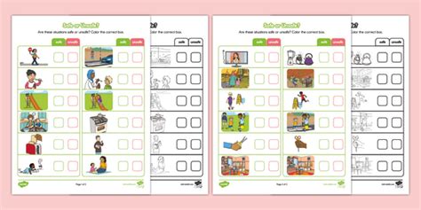 Safe Or Unsafe Worksheets Teacher Made