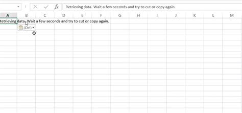 Fix Retrieving Data Wait A Few Seconds And Try To Cut Or Copy Again Error In Excel
