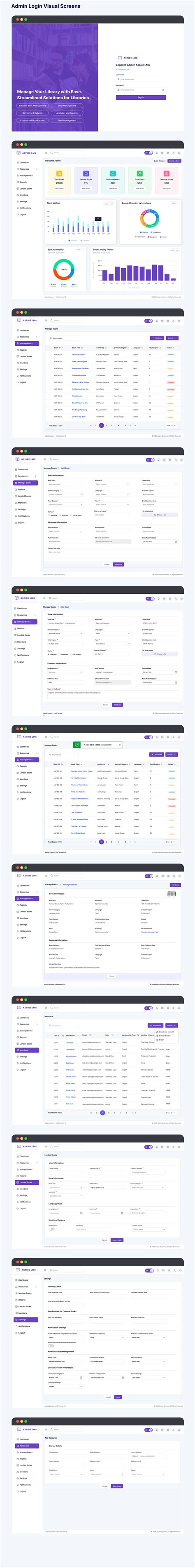 library management system web application behance