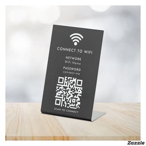 Wifi Network Qr Code Internet Scan To Connect Pedestal Sign Zazzle Artofit