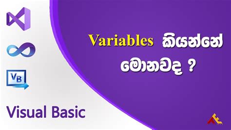 Variables In Microsoft Visual Basic Variables කියන්නේ මොනවද Youtube