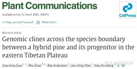 plant com 北京林业大学与瑞典umeå大学合作探究高山松的物种界限形成和维系的演化机制 知乎