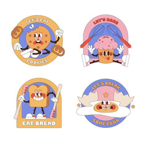 베이커리 제품 라벨 템플릿 무료 벡터