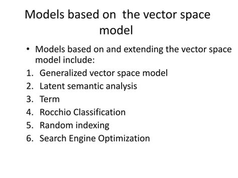 Vector Space Model12345678910111213 Pptx