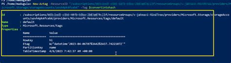 Azure Save Tag To A Storage Table How To Convert It As A Hashtable