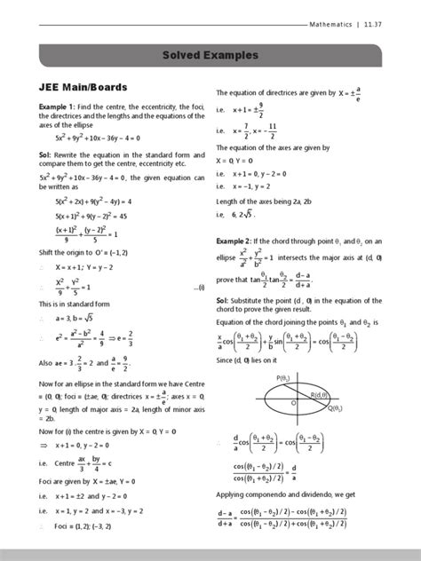 Ellipse Exercise Pdf