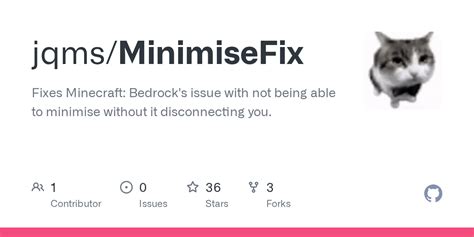 Github Jqmsminimisefix Fixes Minecraft Bedrocks Issue With Not Being Able To Minimise