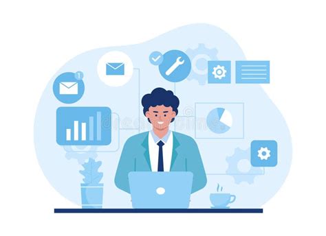 Abstract Work By The Rules Multitasking Concept Flat Illustration