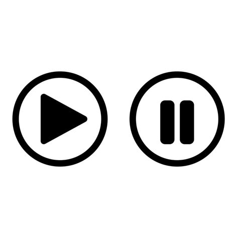 Play And Pause Button Icon 14727585 Vector Art At Vecteezy