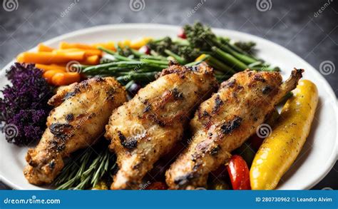 Flavorful Herb And Spice Chicken Drumstickai Generated Stock