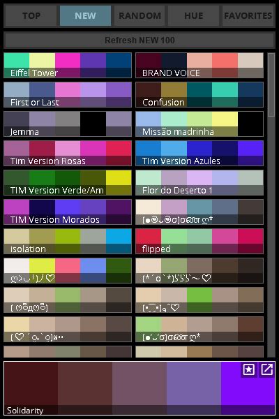 Colour Lover Palette Picker Derivative