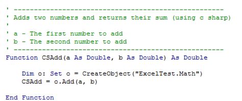 Calling C From Excel Using Com